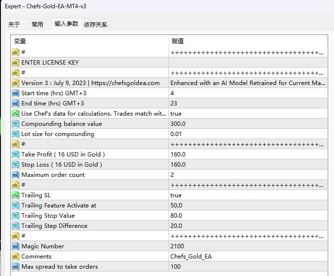 CHEFS GOLD EA v3.0 MT4 - 无广告 - 2023-10-23 | 非与或
