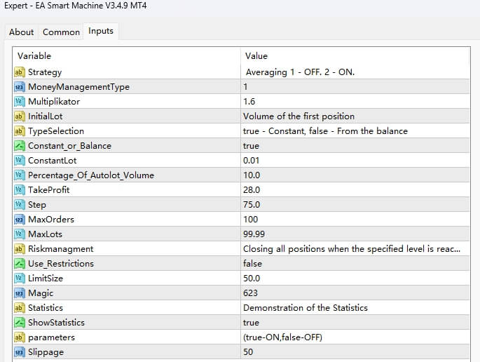 EA Smart Machine V3.4.9 MT4 - 无广告 - 2024-03-11 | 非与或