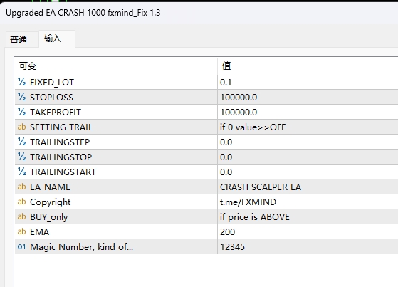 Upgraded EA CRASH 1000 fxmind_Fix - 无广告 - 2024-04-23 | 非与或